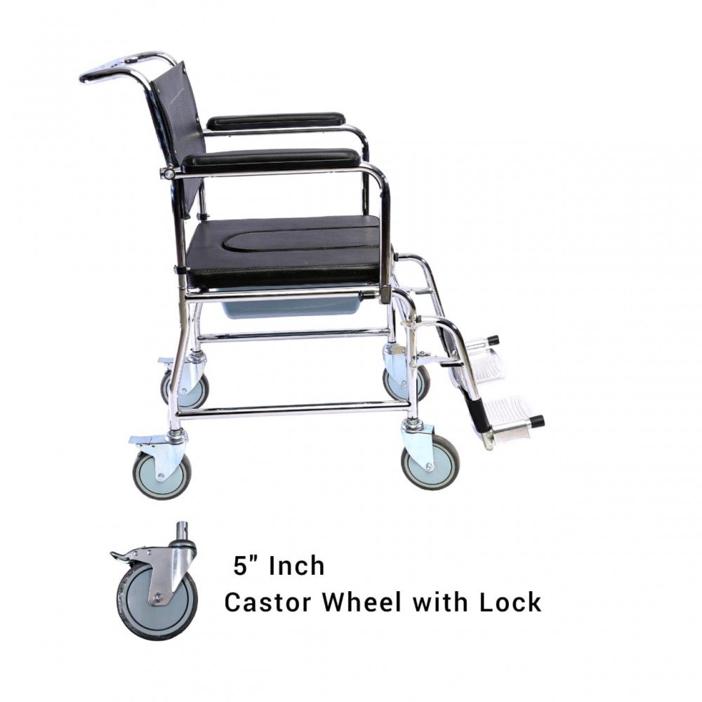 5 Inch Caster Wheel with Lock For Commode Wheelchair