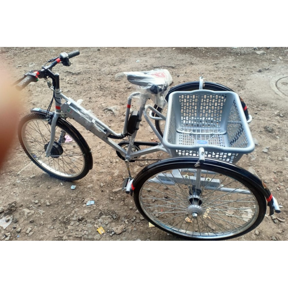 Battery Operated Tricycle with Storage Basket