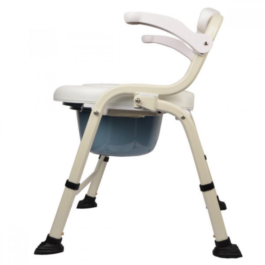 Deluxe Commode Shower Chair with Armrest Soft Cushion