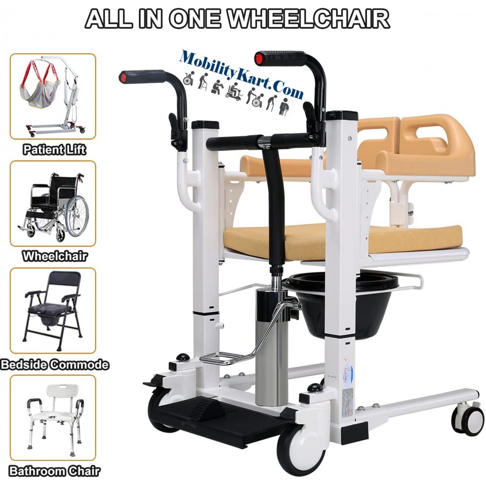 Mobilitykart Fast Assembled Hydraulic Patient Lift & Transfer Wheelchair