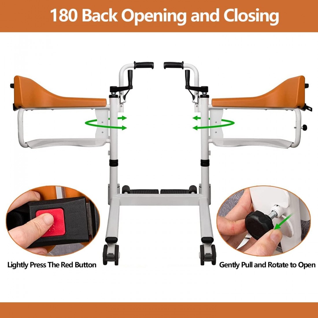 Mobility Kart Patient Lift and Transfer Chair For Narrow Bathroom Door