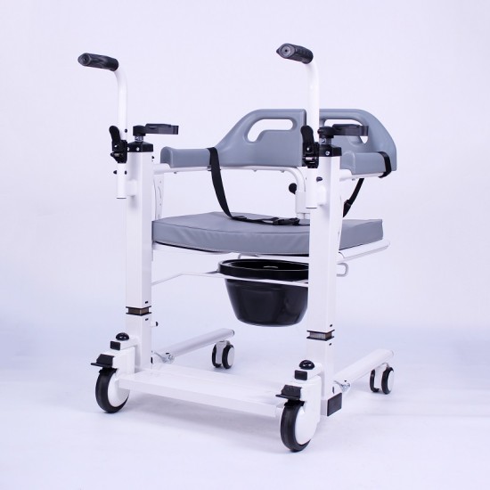 Fast Assemble Patient Lift and Transfer Chair Commode Transport ...