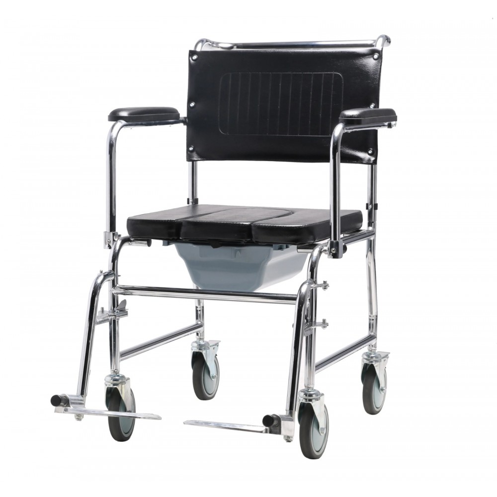Rolling Shower Chairs Over Toilet Commode with Wheels