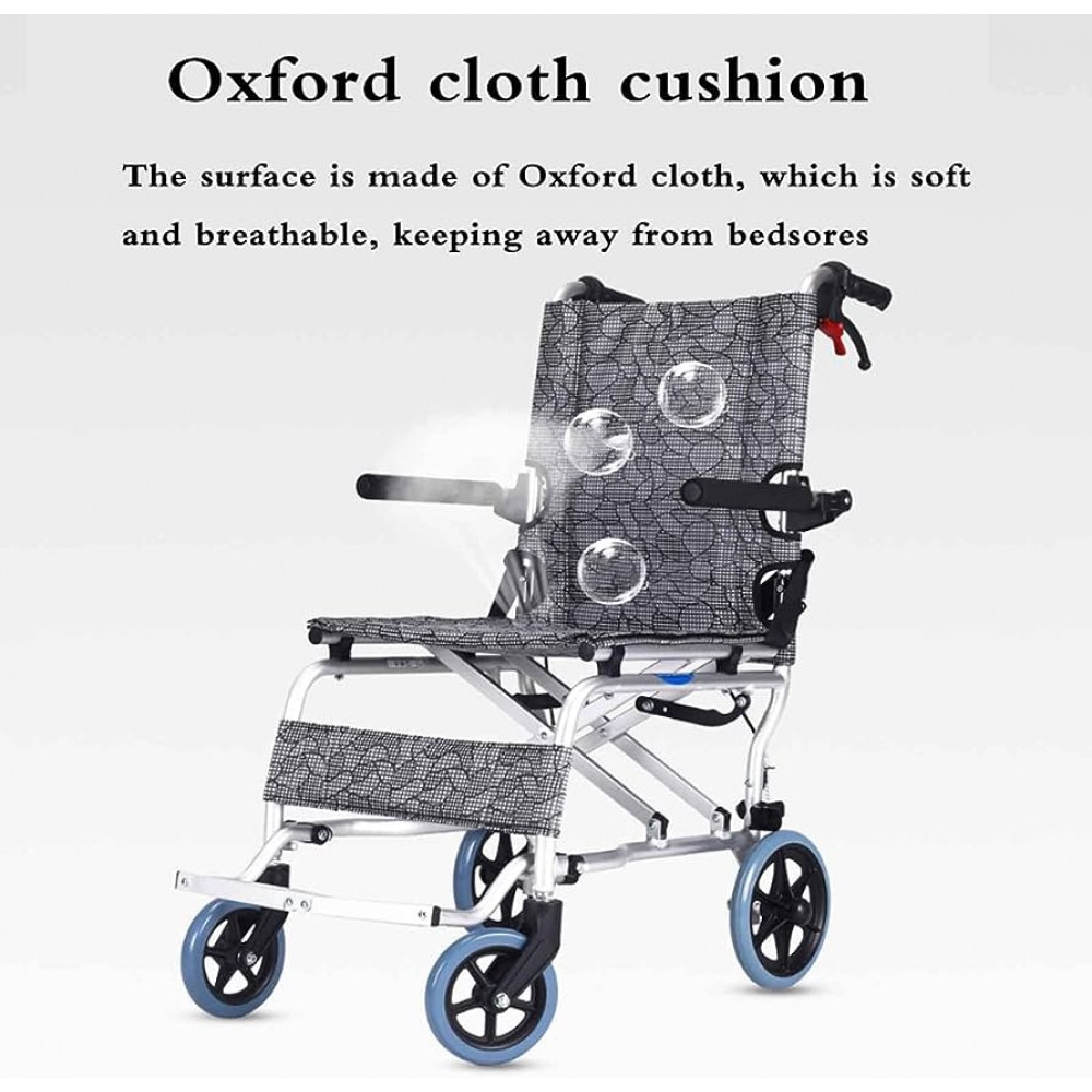 Ultra Lightweight Compact Folding Transit Wheelchair with Traveling Bag