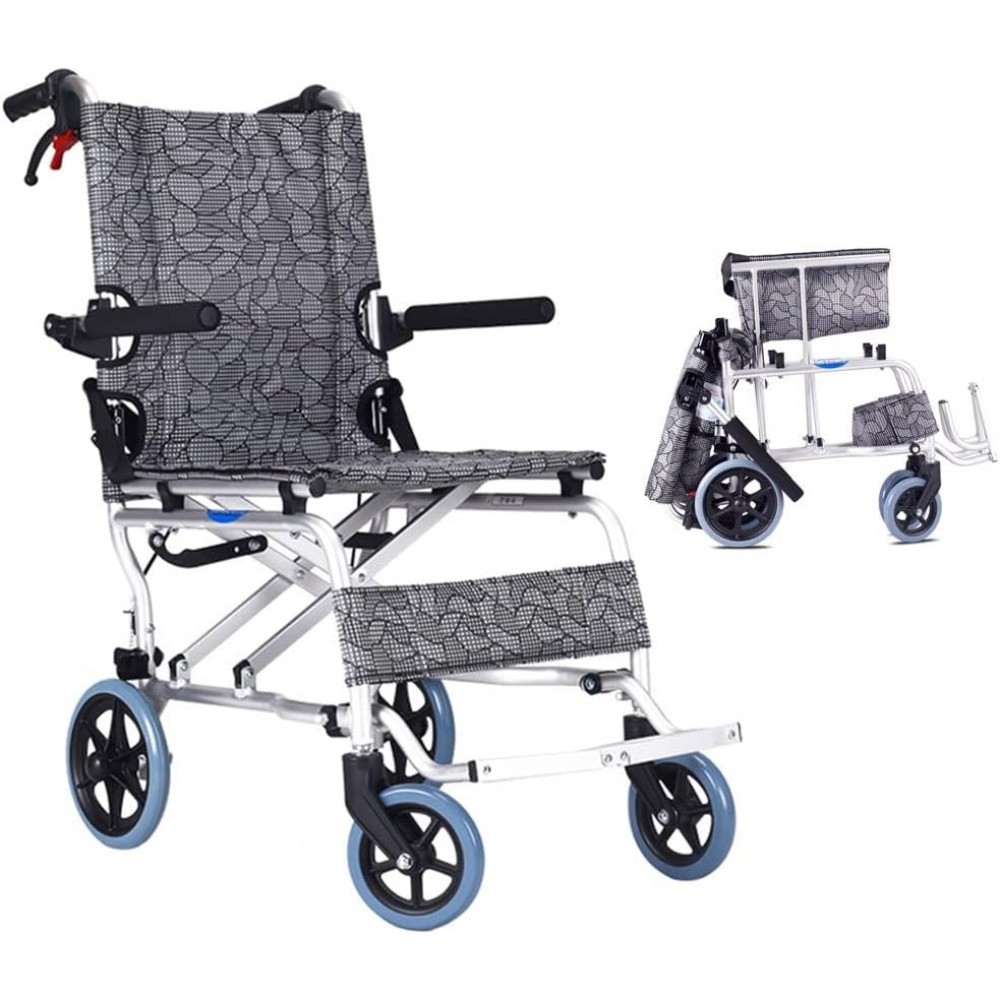 Ultra Lightweight Compact Folding Transit Wheelchair with Traveling Bag
